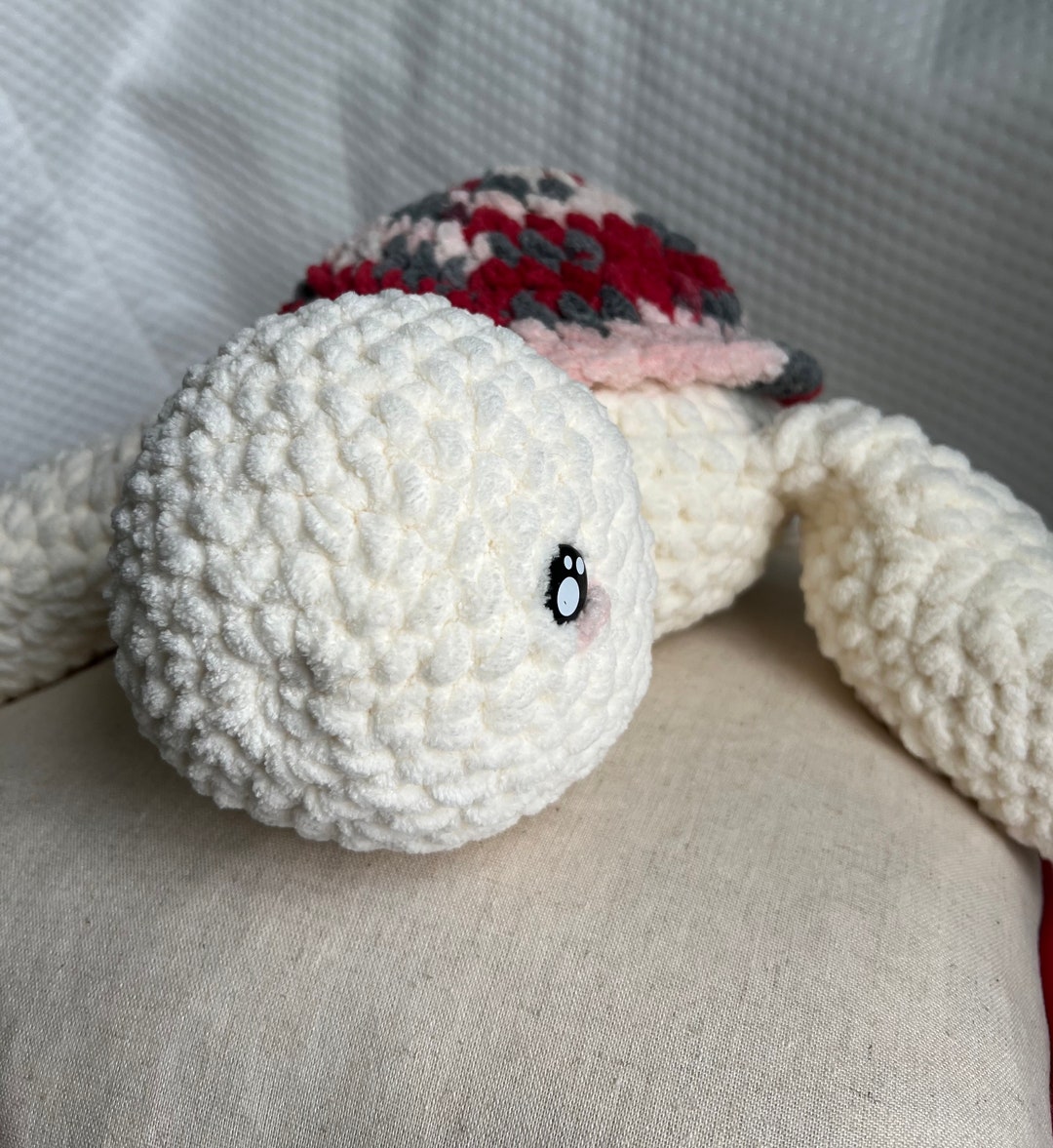 Crocheted Peppermint Turtle Plushie Ready to Ship Medium Handmade ...