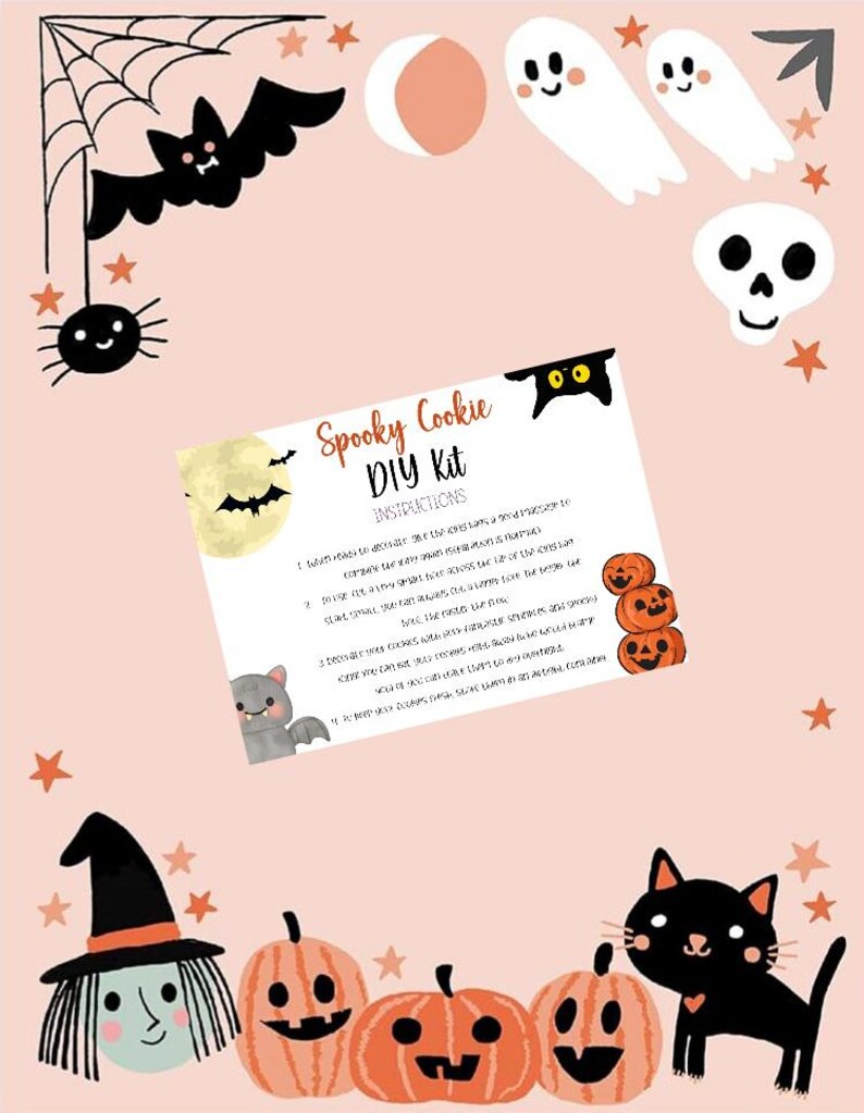 DIY Halloween Cookie Card Kit - Etsy