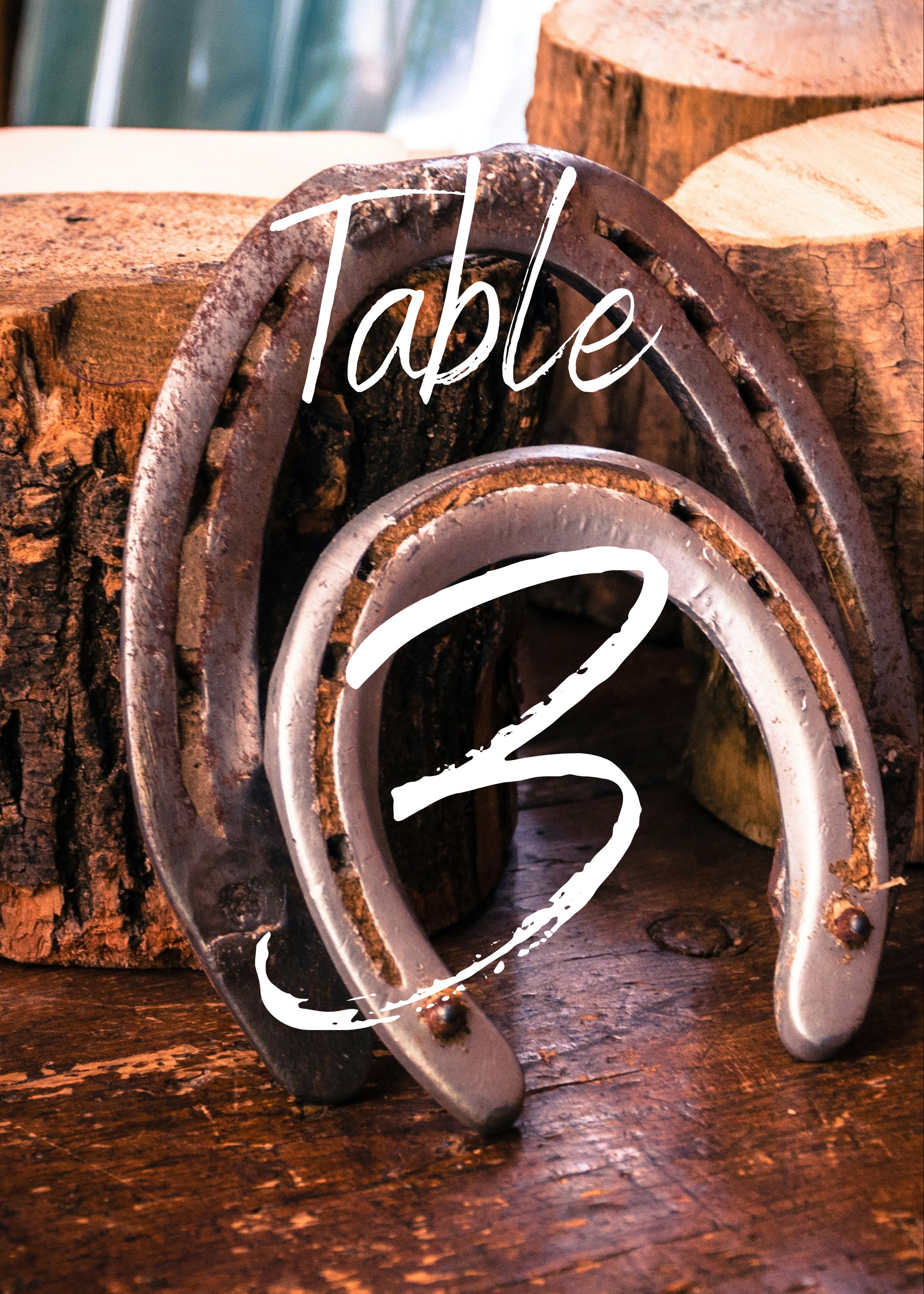 Western Themed Wedding Table Number Template - Etsy