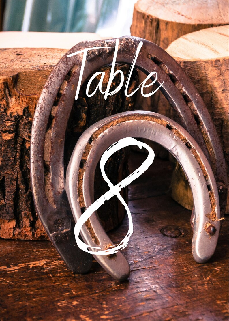 Western Themed Wedding Table Number Template - Etsy