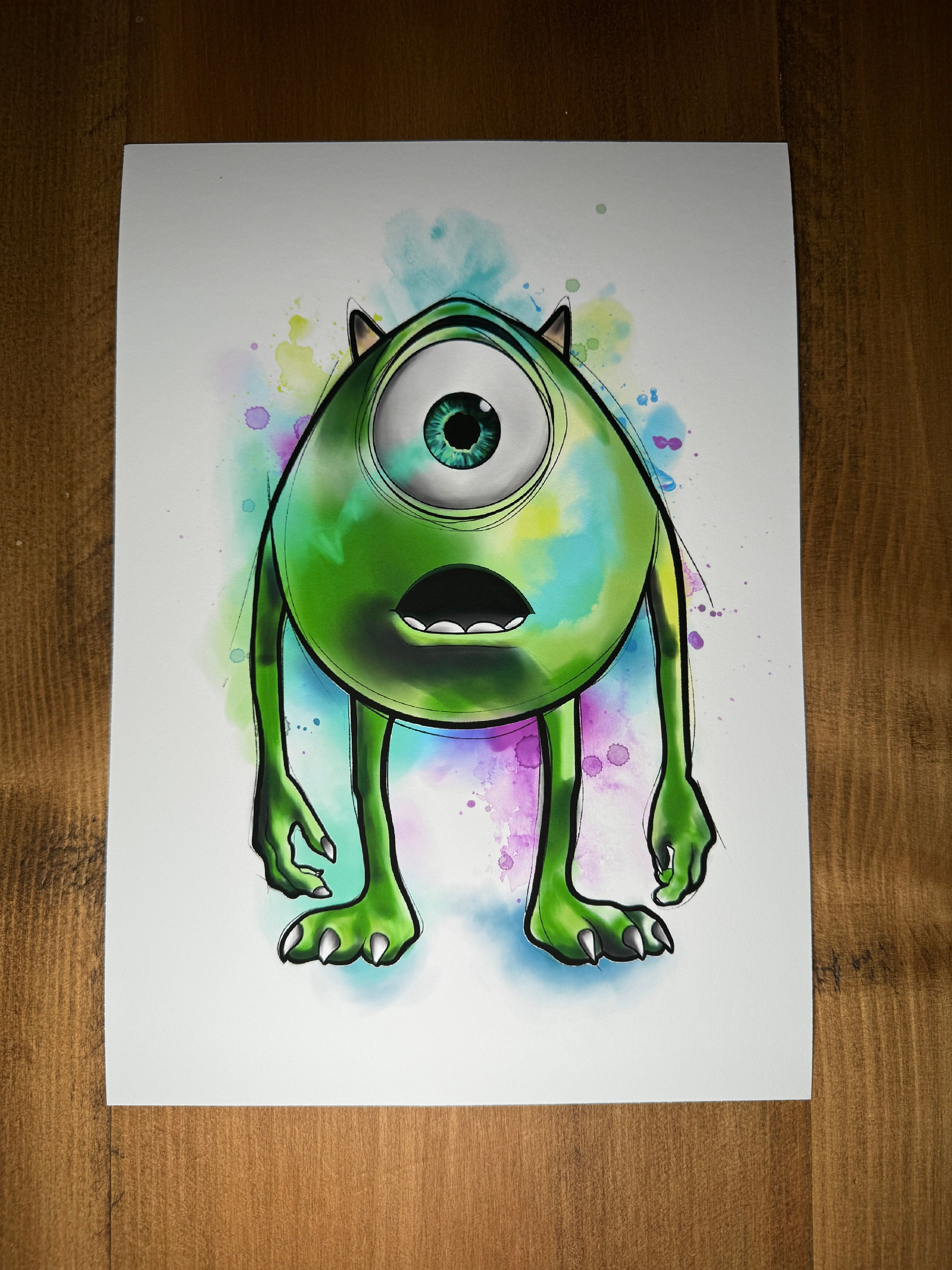 Mike Wazowski, Disney Monsters Inc. Print - Etsy UK
