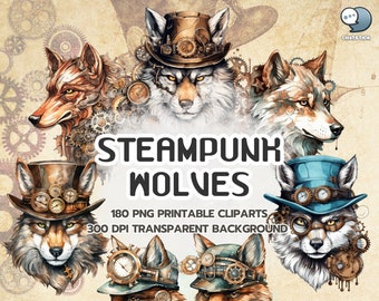 steampunk wolf drawing
