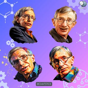 Stephen Hawking Digital Sticker Clipart Pack - 100 Printable PNG ...