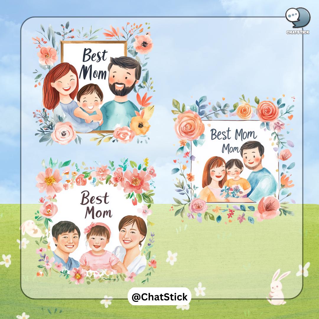 Mother's Day Clipart Bundle – 160 PNG Watercolor Mom & Child ...