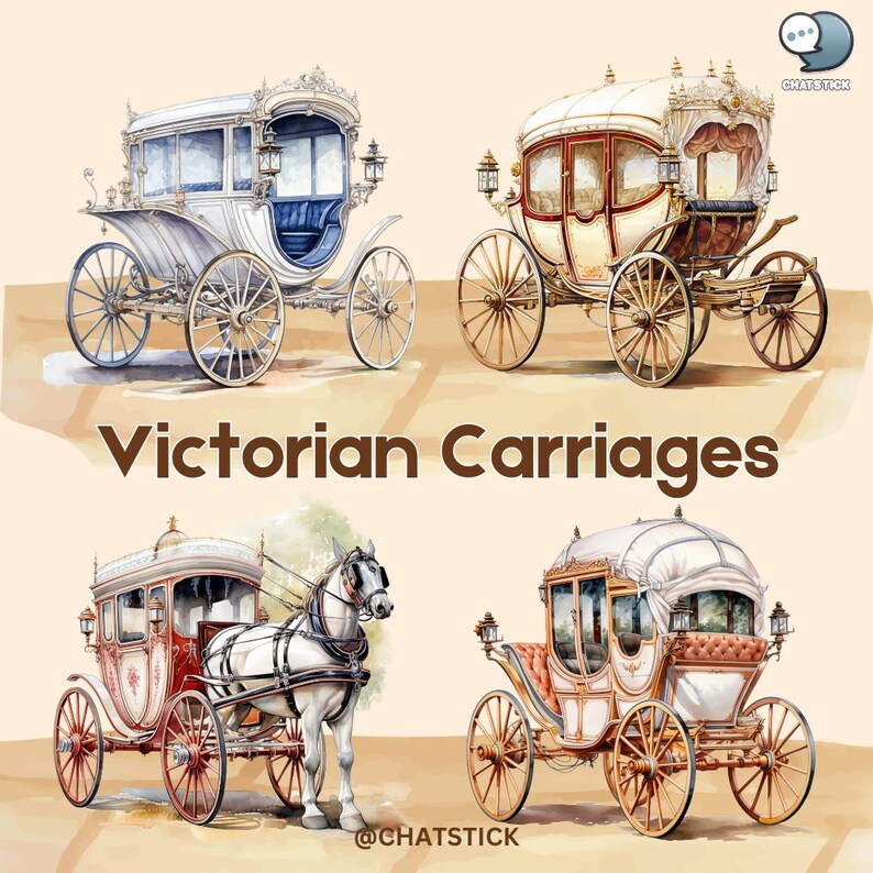 Victorian Carriages Clipart Pack - 160 Pngs | 3200x3200px 300 DPI ...