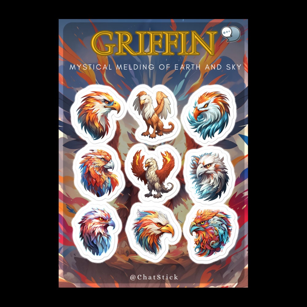 Griffin Mythical Creature Stickers 9 Glossy, Durable Decals by ...