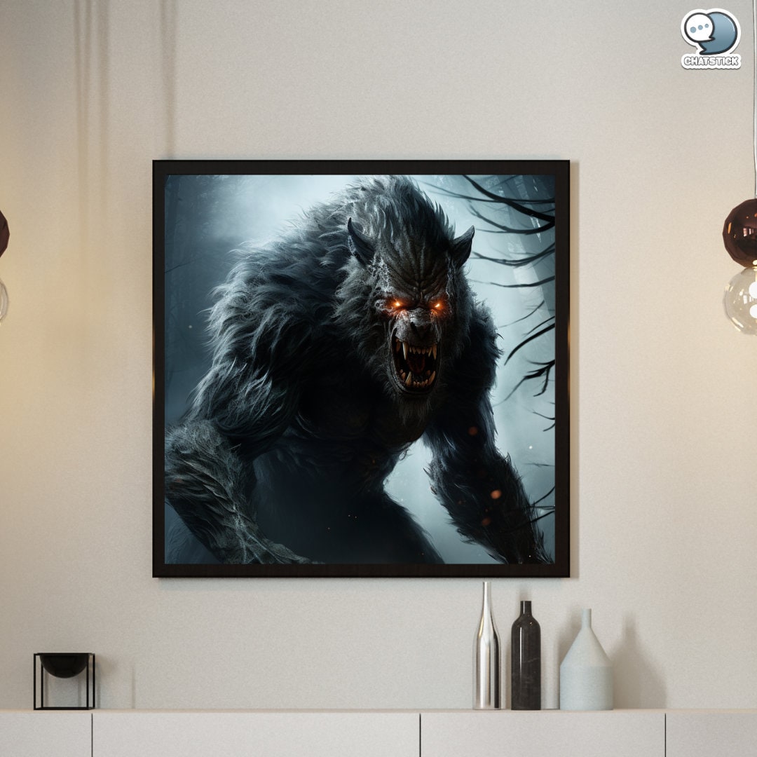 Werewolf Digital Art Poster Mega Pack 160 PNG Prints, Ai-generated Wall ...