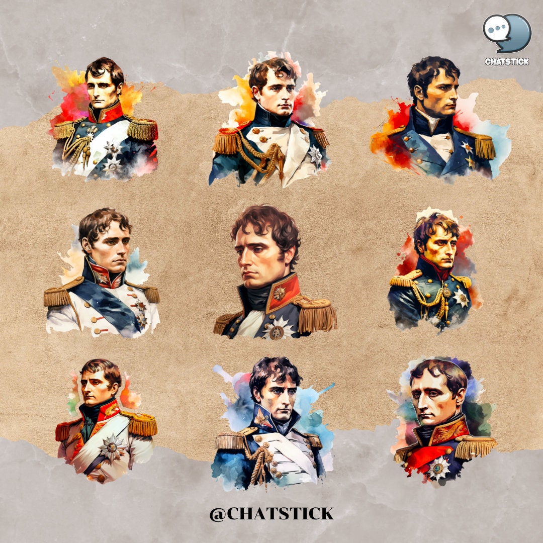 Napoleon Bonaparte Clipart Mega Pack - 140 PNG Watercolor Graphics ...