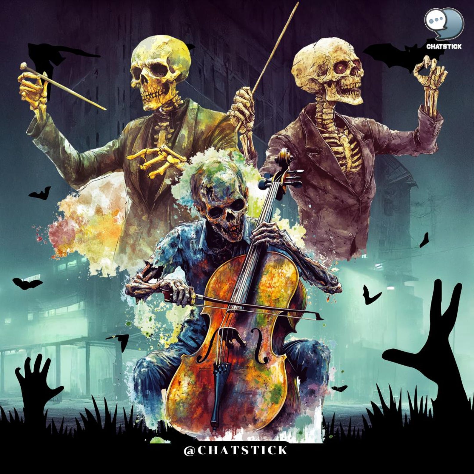 Zombie Musicians Clipart - 160 Undead Rockstars & Jazz Legends PNG for ...