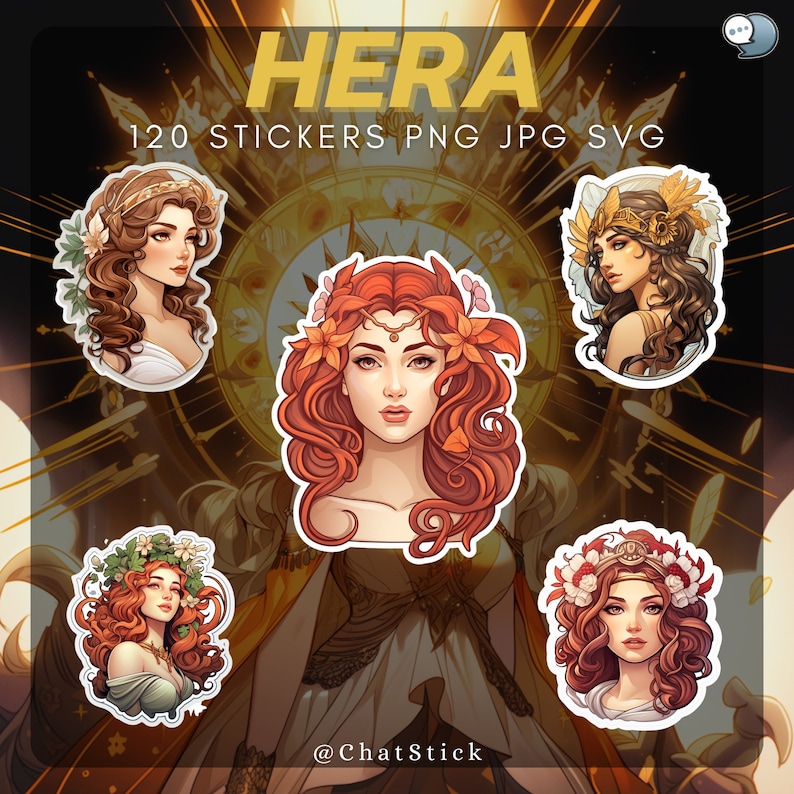 120 Hera: Queen of Olympus Digital Stickers Clipart - Divine Greek ...