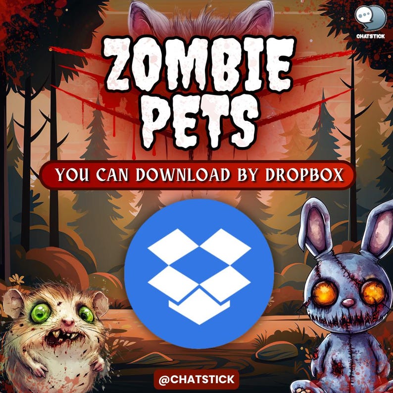 Zombie Pets Clipart Bundle | 160 Cute & Creepy Undead Cats, Dogs, and ...