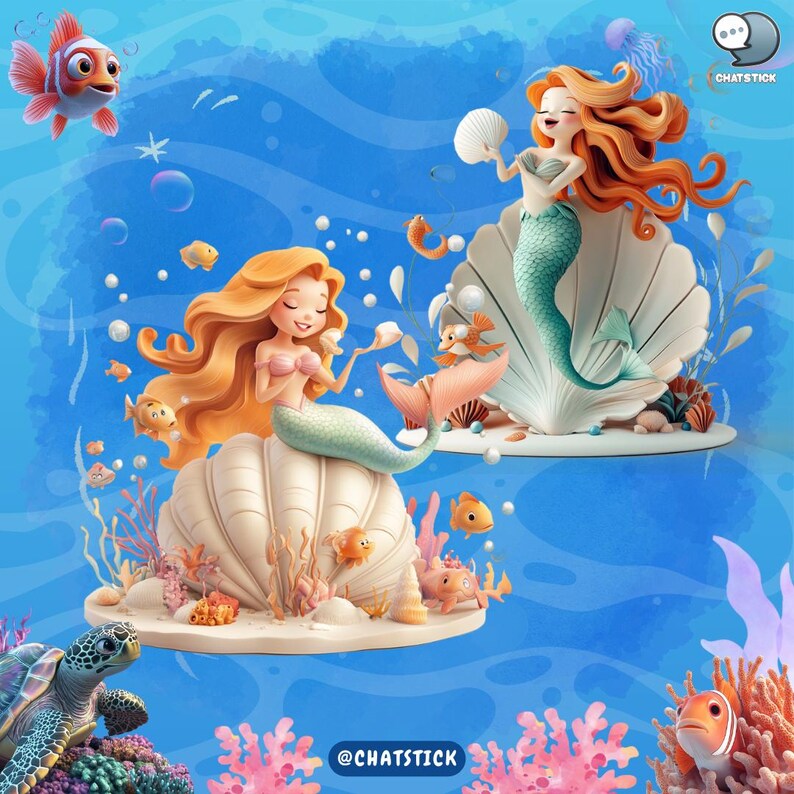 Underwater World 3D Clipart Pack - 150 Ocean-themed Pngs With Fish ...