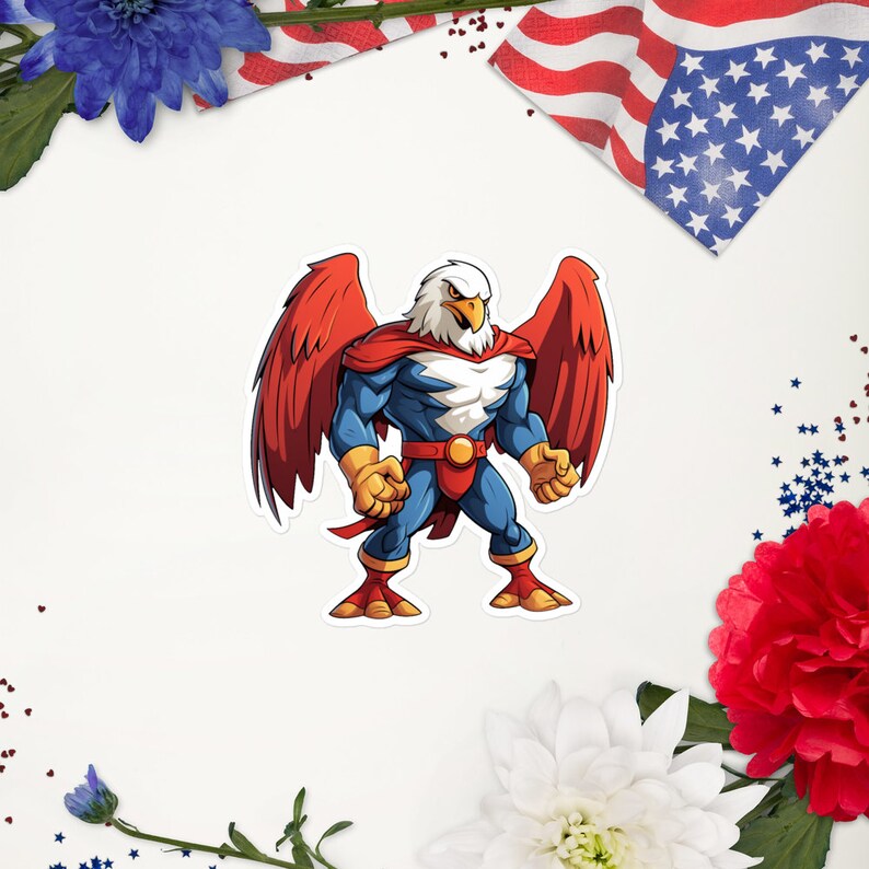 Eagle Superhero Digital Stickers 100-pack, High-res Clipart in PNG, JPG ...