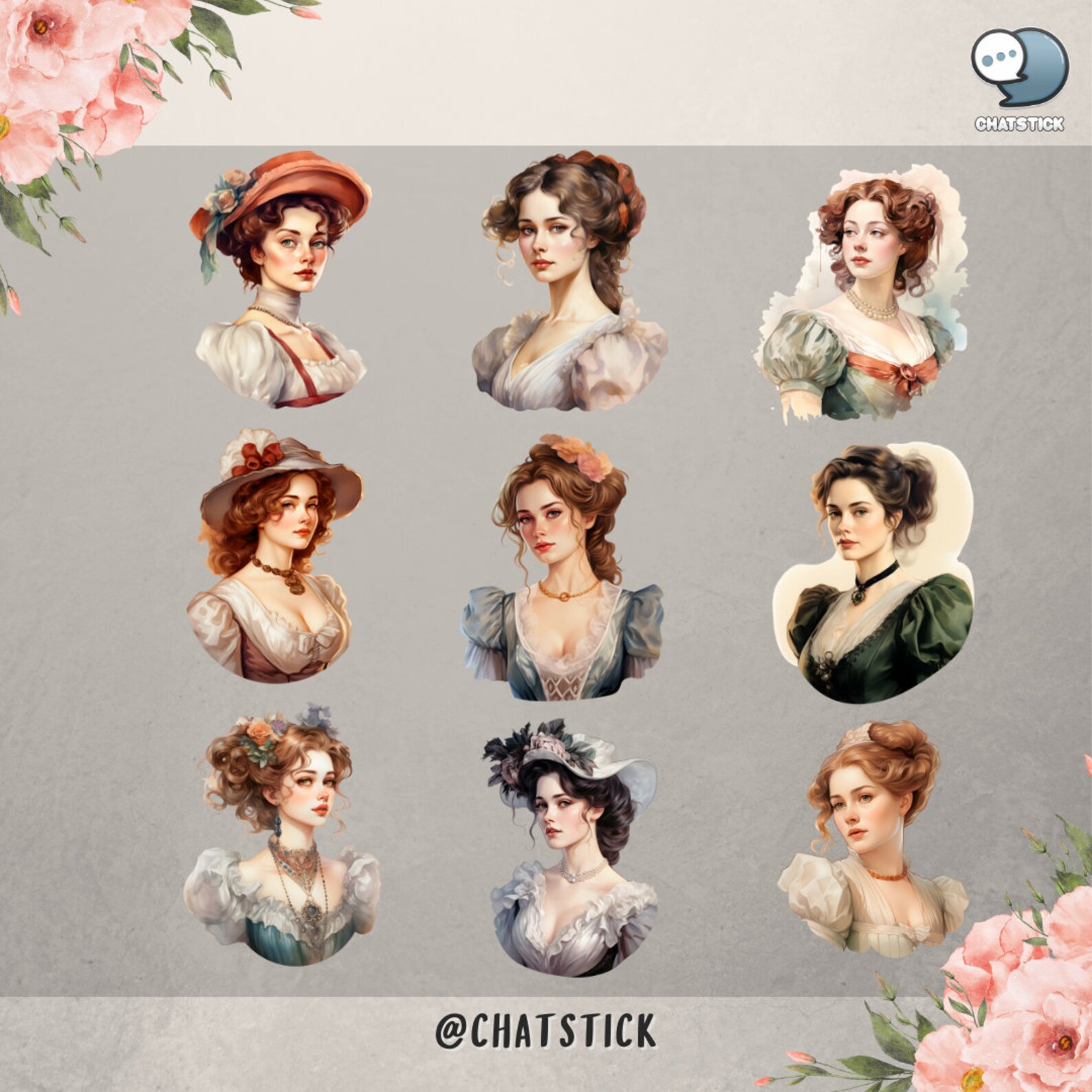 Vintage Victorian Watercolor Cliparts of Renaissance Ladies 150 Digital ...