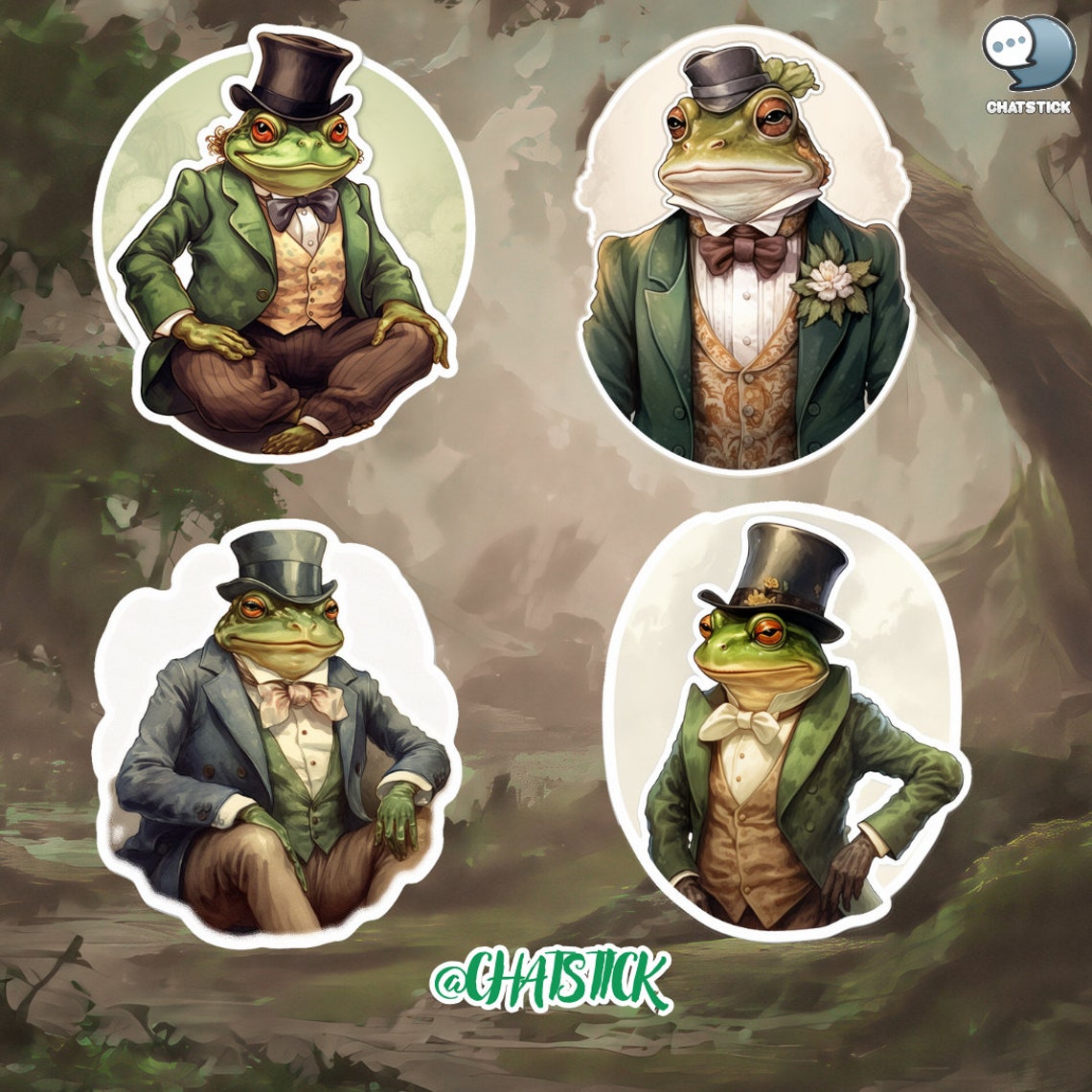 Victorian Frog Clipart Pack: 140 Vintage Style Watercolor Cliparts ...