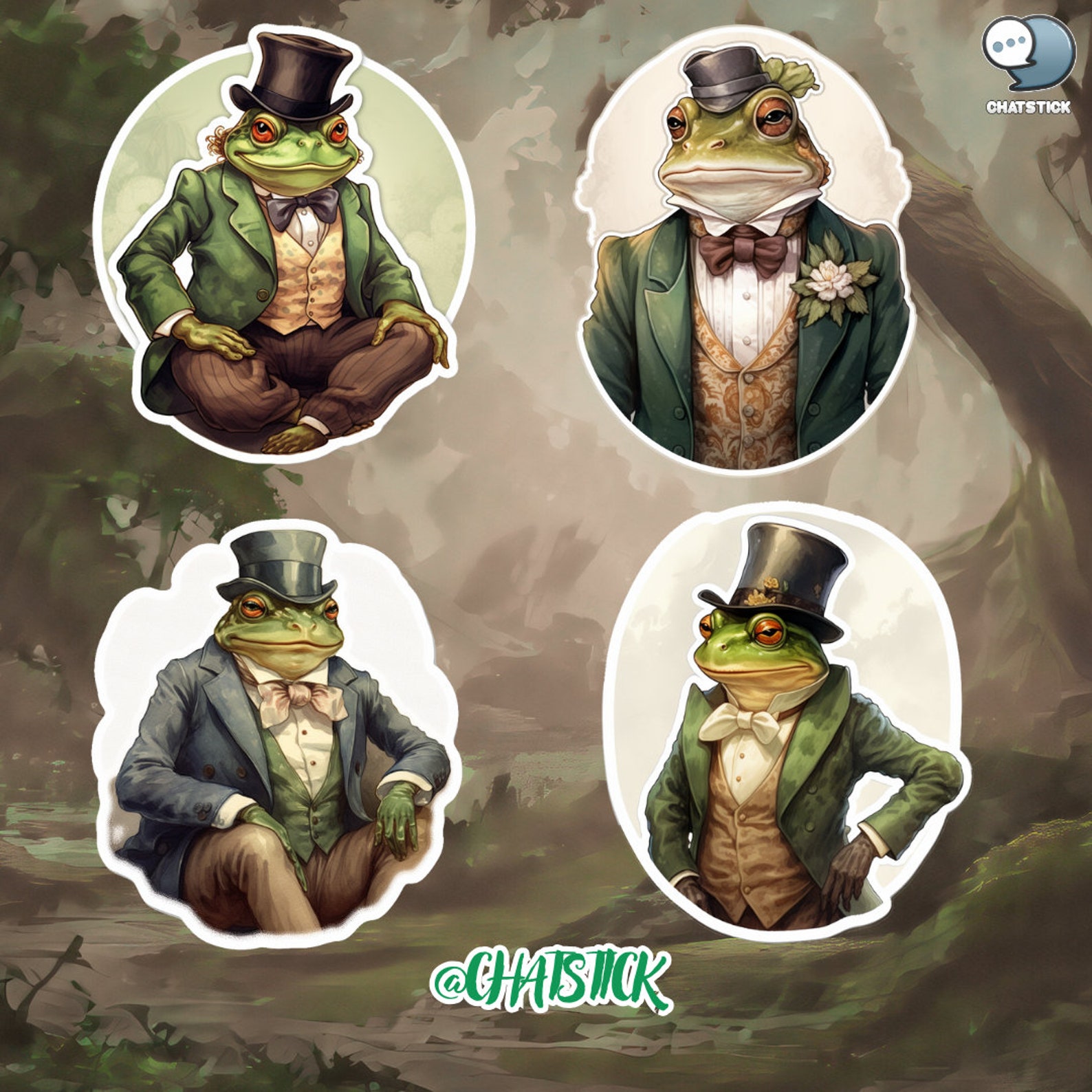 Victorian Frog Clipart Pack: 140 Vintage Style Watercolor Cliparts ...