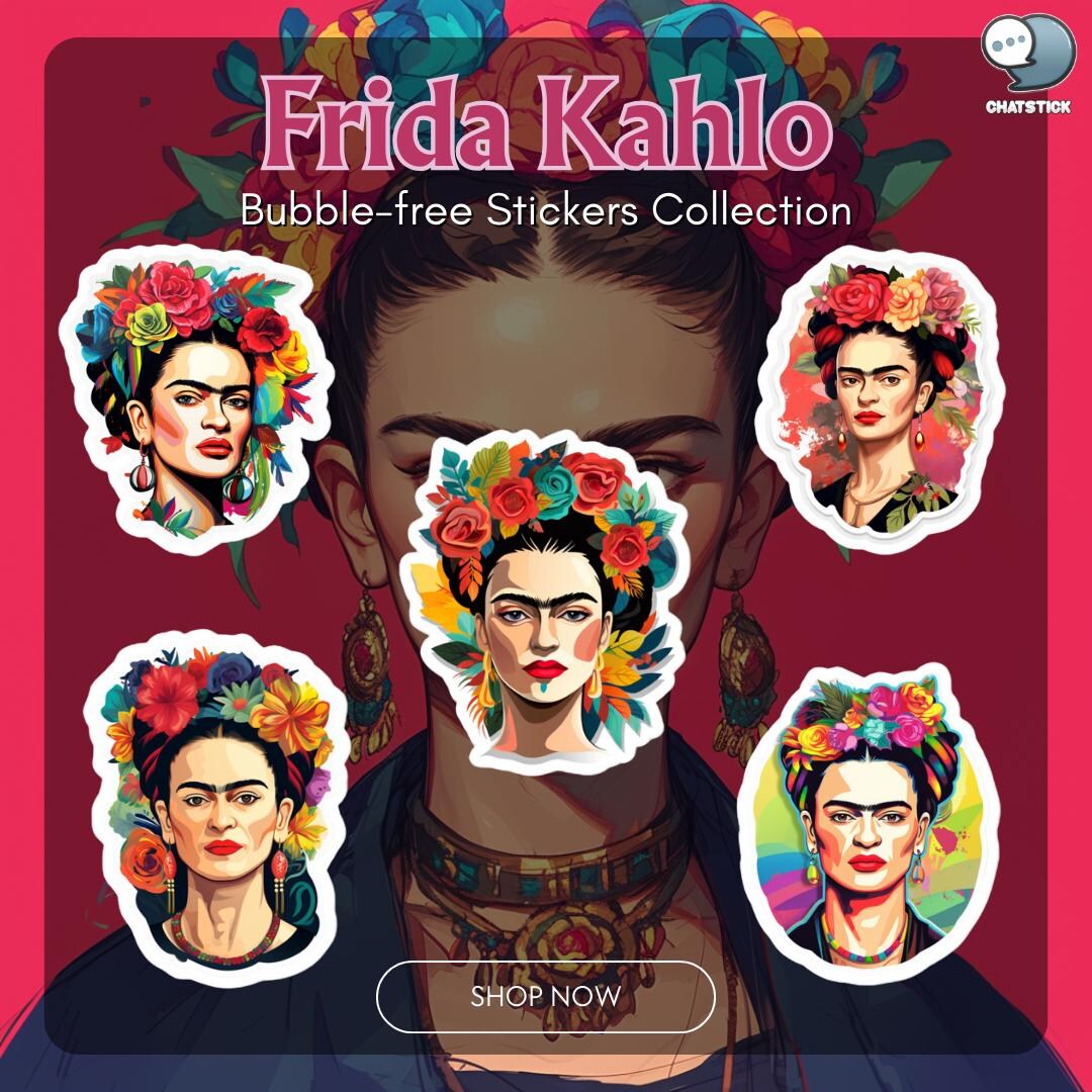 Frida Kahlo Bubble-free Stickers Collection Set of 5 Artistic Vinyl ...