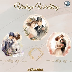 Vintage Wedding Watercolor Clipart Pack - 125 PNG Printable Cliparts ...