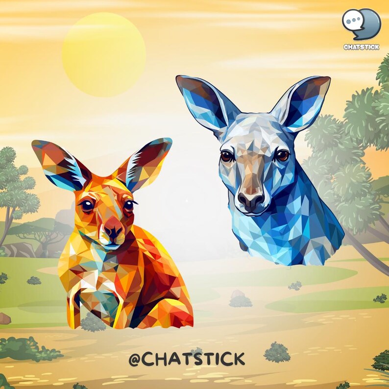 180 Kangaroo Digital Stickers Clipart Pack - High-quality PNG Printable ...