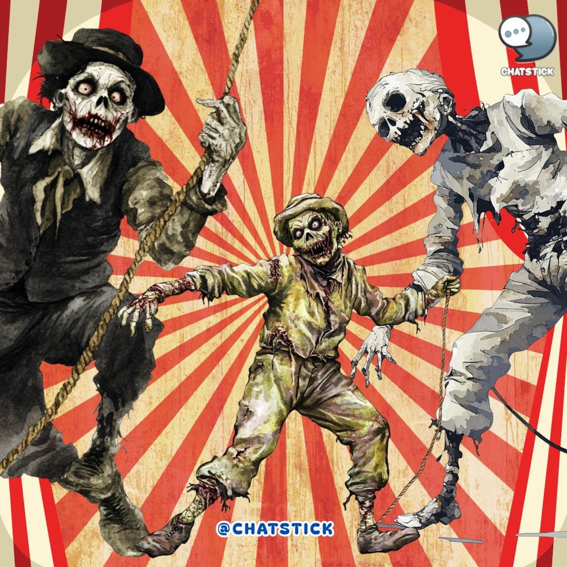 Zombie Circus Performers Clipart - 160 PNG Halloween Zombie Clowns ...
