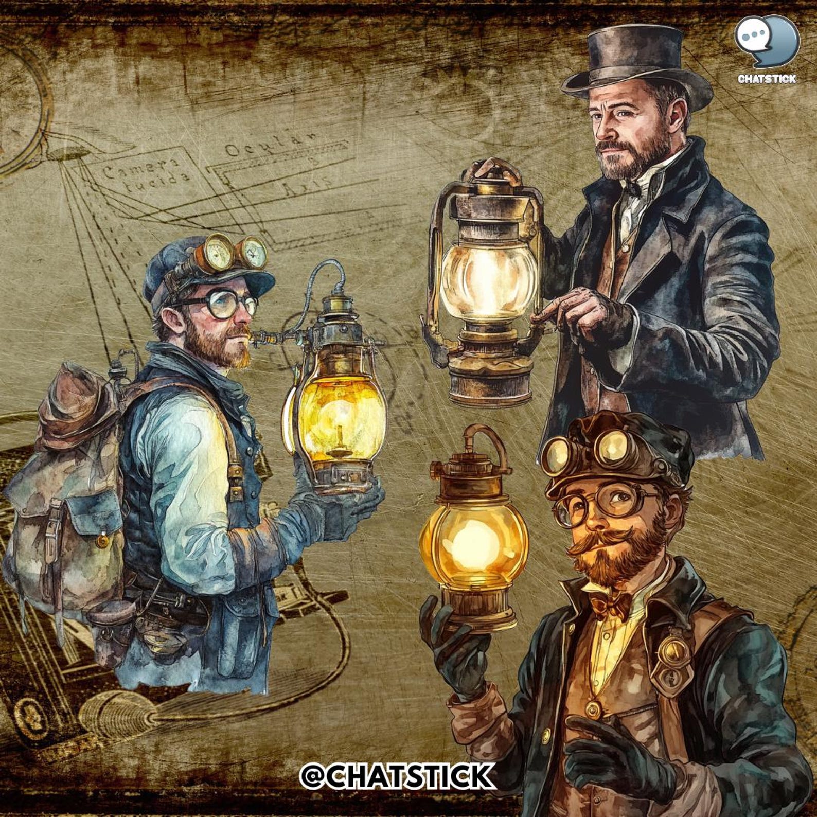 Steampunk Victorian Inventions Cliparts - 160 Inventor & Steam Gadget ...