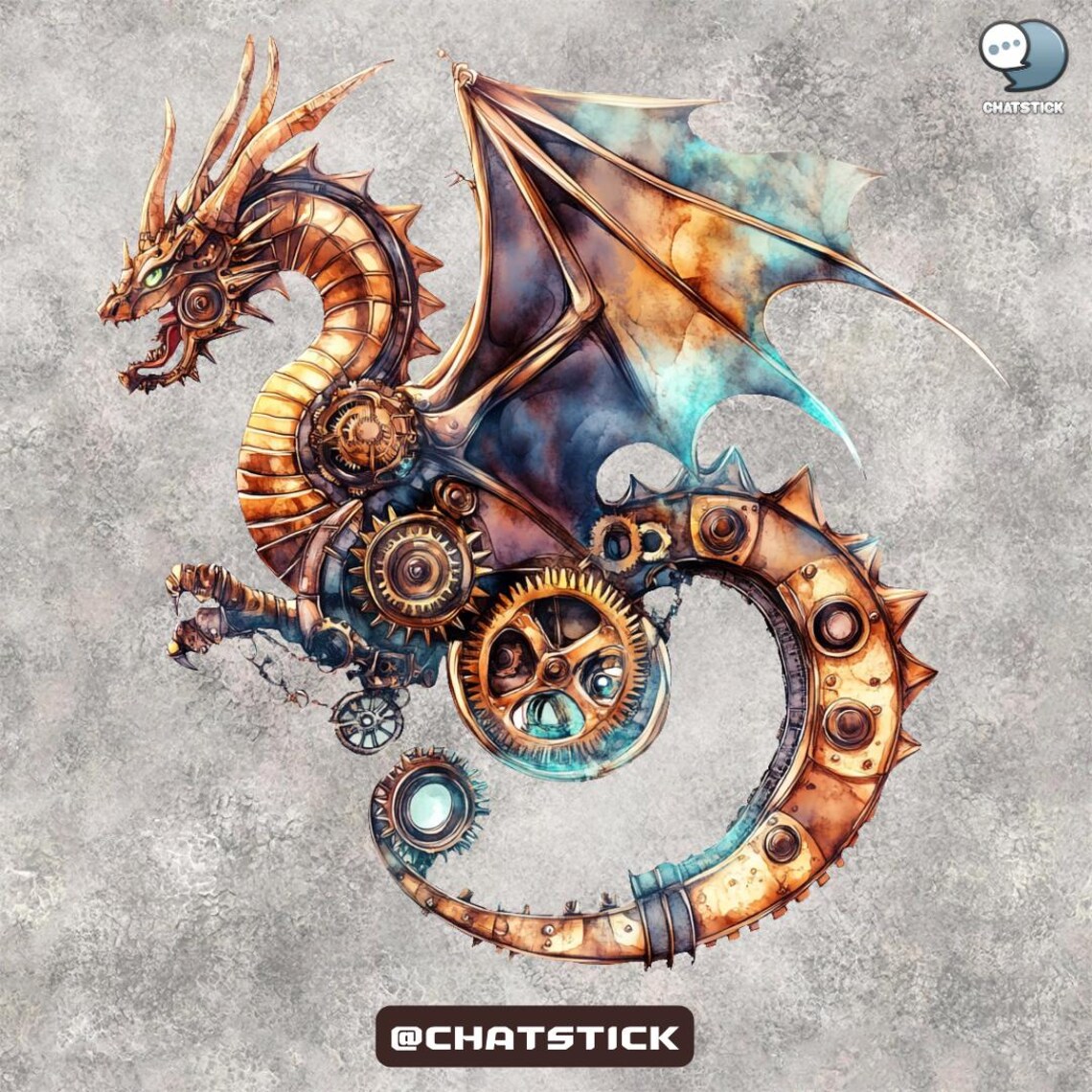 Steampunk Dragon Cliparts - 160 Intricate Mechanical Dragons With Steam ...