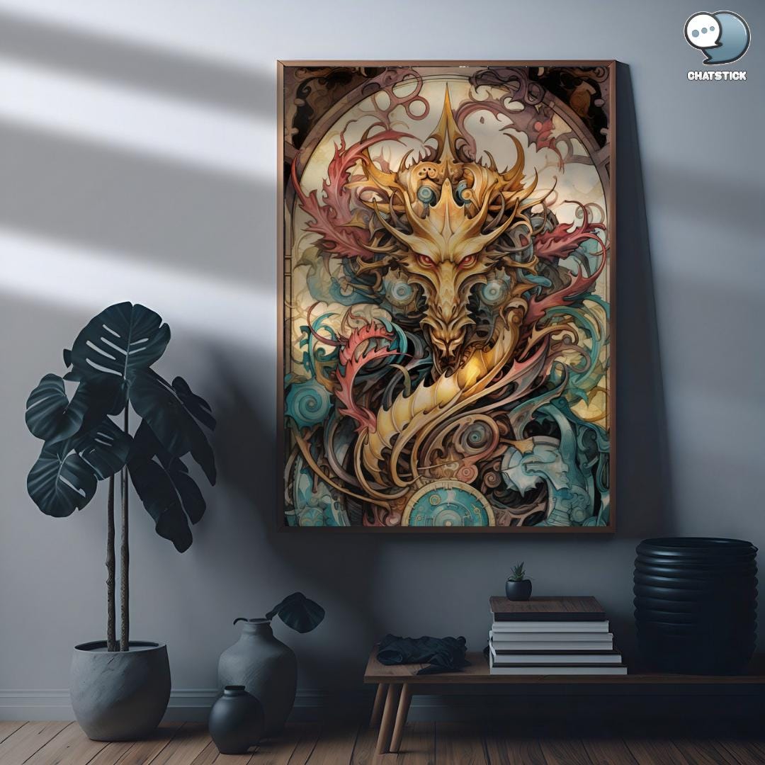 Pack of 160 Steampunk Dragon Digital Art Posters, Wall Art Prints, and ...
