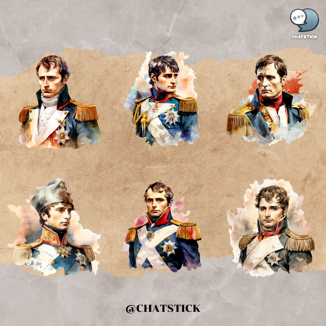 Napoleon Bonaparte Clipart Mega Pack - 140 PNG Watercolor Graphics ...