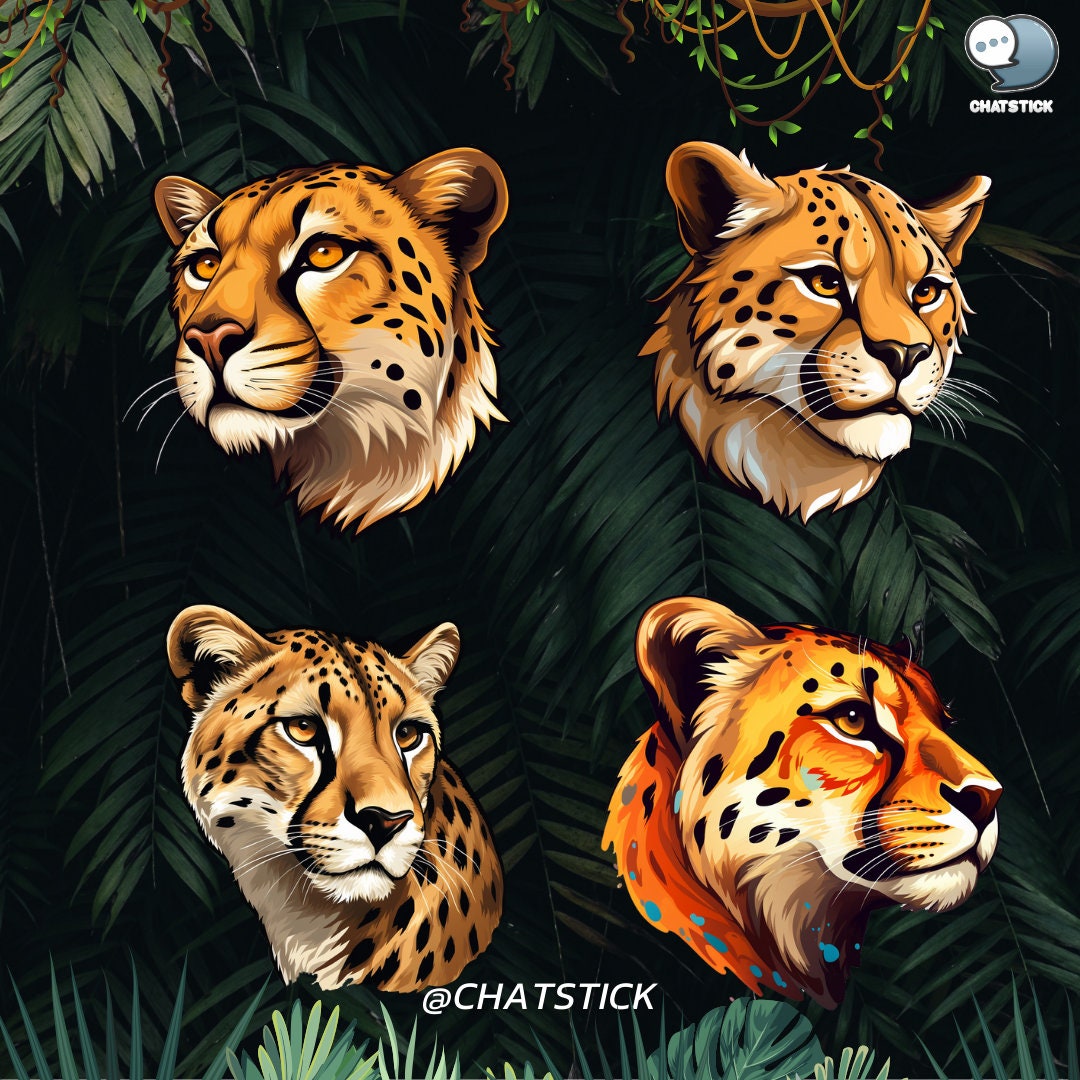 Cheetah-themed Mega Pack: 140 High-resolution Digital Stickers by ...