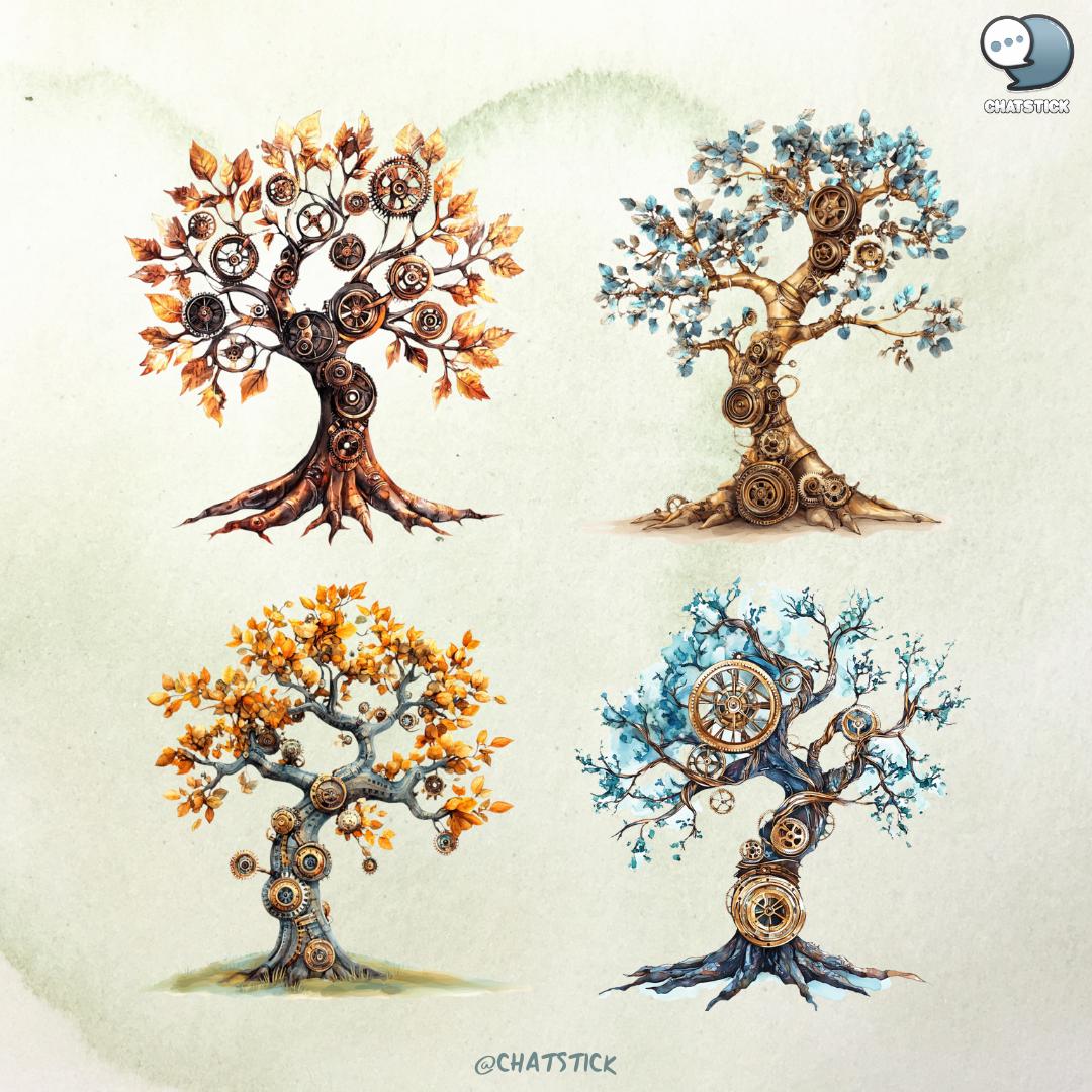 Steampunk Forests Digital Clipart Pack - 160 High-quality Pngs, Nature ...
