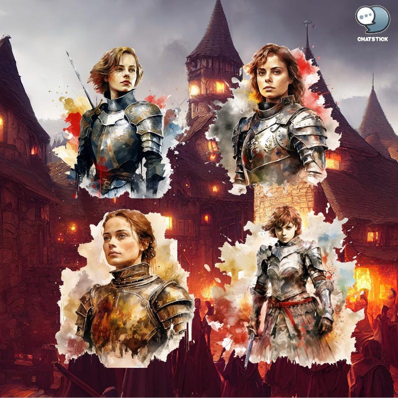 Joan of Arc Digital Clipart Pack – 180 Pngs, 3200x3200px, 300 DPI ...