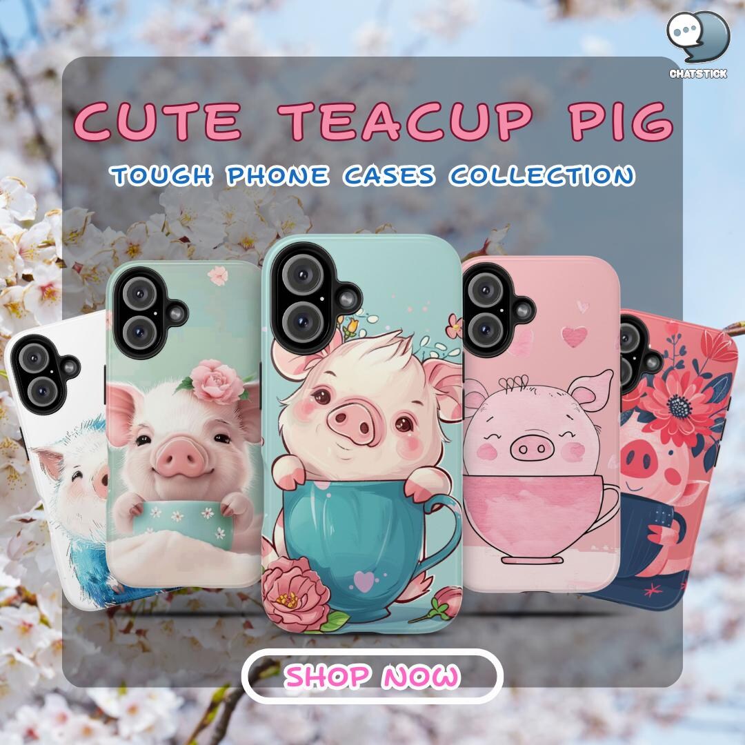 Cute Teacup Pig Tough Phone Cases Collection (set of 7) for iPhone 16 ...