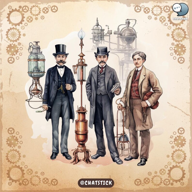 Victorian Inventors Clipart Bundle - 150 PNG Images of Inventive Minds ...
