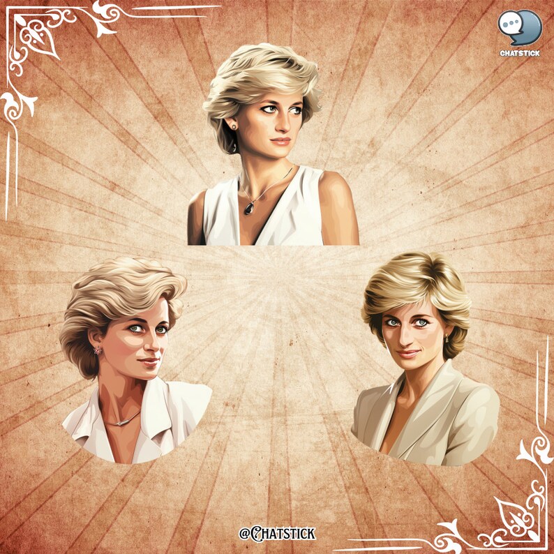 Princess Diana Digital Clipart Pack - 150 Royal Icon Pngs, Printable ...