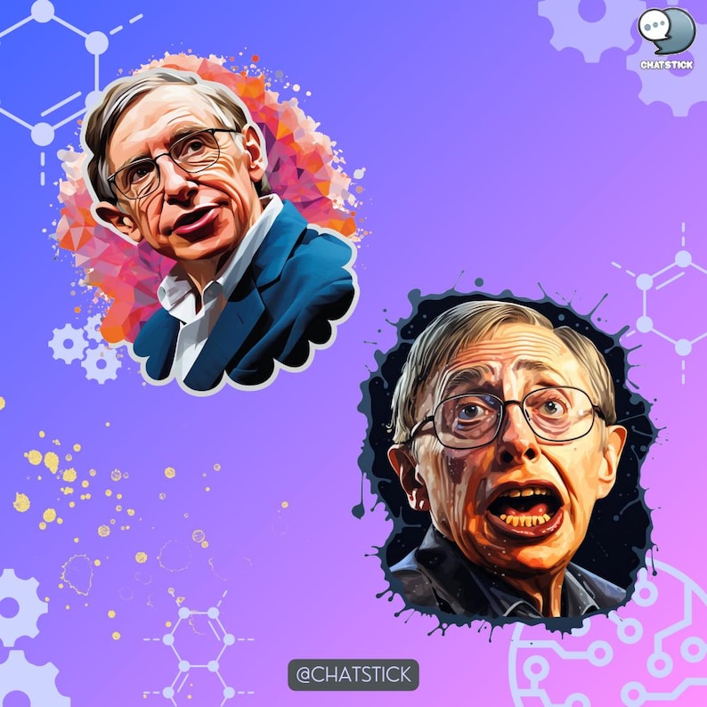 Stephen Hawking Digital Sticker Clipart Pack - 100 Printable PNG ...