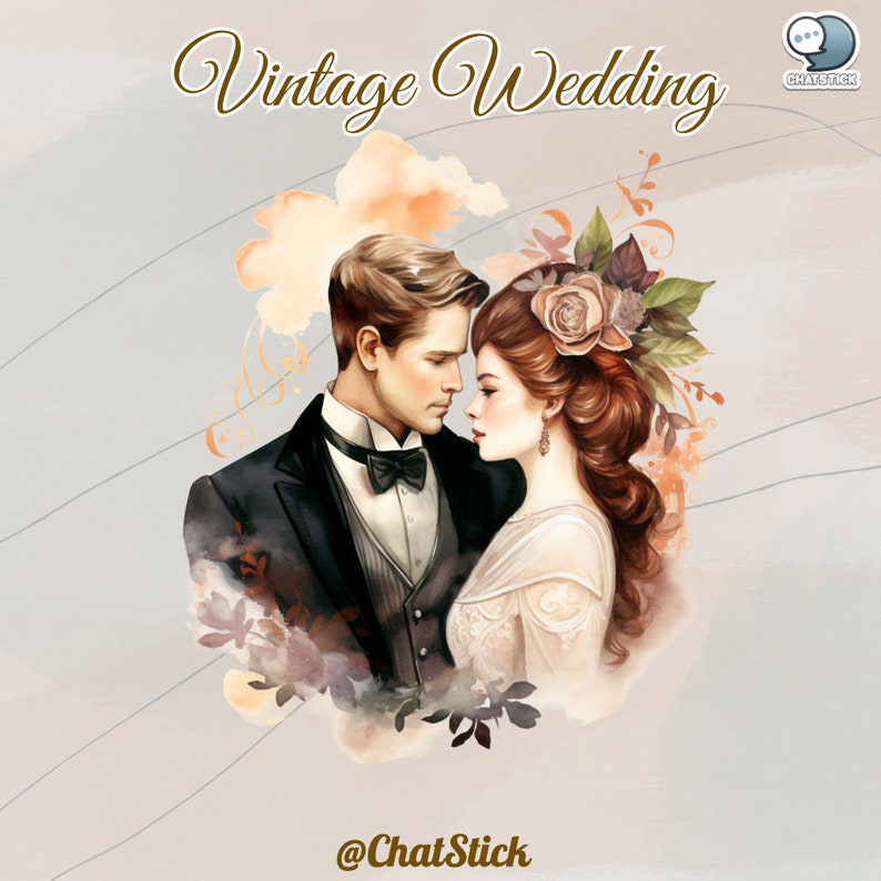Vintage Wedding Watercolor Clipart Pack - 125 PNG Printable Cliparts ...