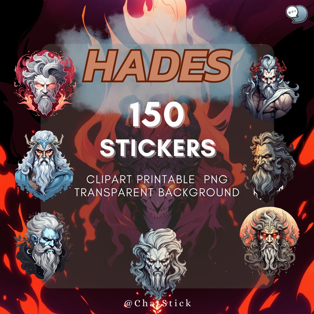 Hades Greek Mythology Digital Clipart Pack - Set of 150 PNG Sticker ...