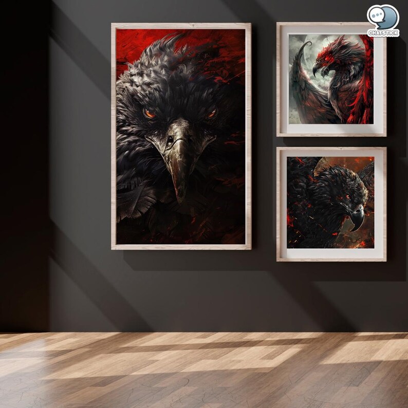 Eagle Devil Monster Digital Art Mega Pack - 160 PNG Printable Posters ...