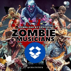 Zombie Musicians Clipart - 160 Undead Rockstars & Jazz Legends PNG for ...