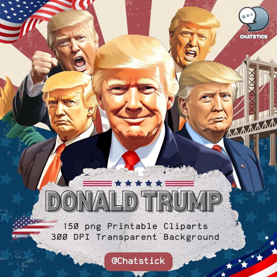 Donald Trump Stickers Cliparts Pack | 150 High-resolution Pngs ...