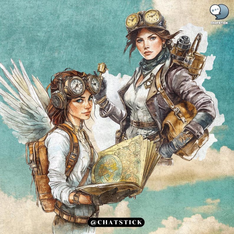 Steampunk Explorers Clipart – 160 Adventurers With Gear & Tools | 300 ...