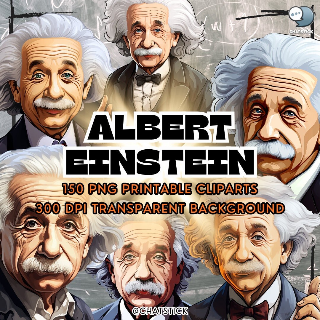 Albert Einstein Science Clipart Pack - 150 Pngs With Transparent ...