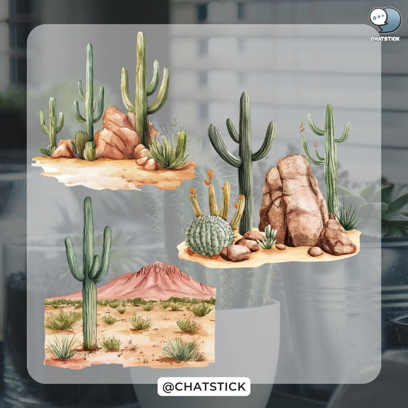 Cactus Clipart Bundle - 160 PNG Watercolor Succulent Illustrations ...