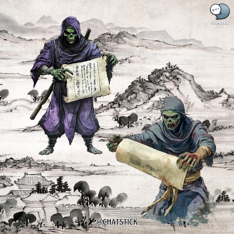 Zombie Ninja Cliparts 160 Pngs 300 DPI Transparent Background Printable ...