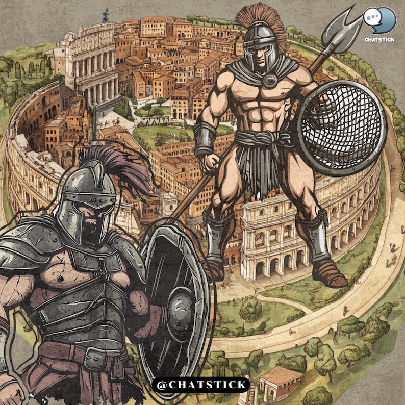 The Roman Colosseum Clipart Bundle - Gladiators, Warriors & Lions - 160 ...