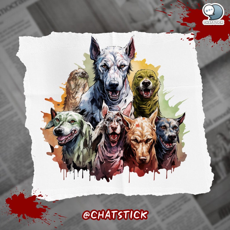 Dog Zombies Watercolor Clipart Mega Pack - 180 PNG, 3200x3200 ...
