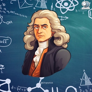 Isaac Newton Digital Sticker Pack - 140 PNG Cliparts With Transparent ...