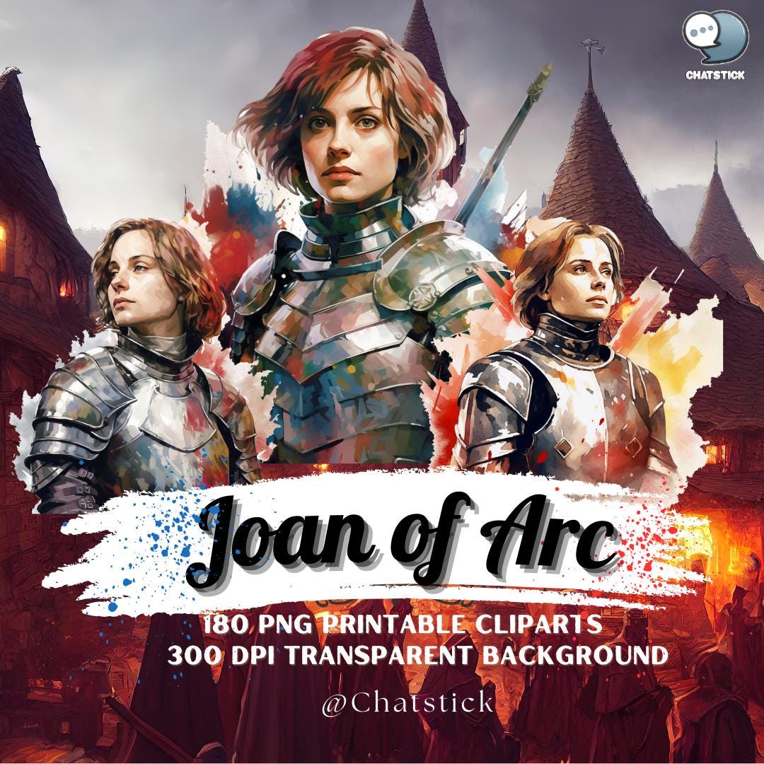 Joan of Arc Digital Clipart Pack – 180 Pngs, 3200x3200px, 300 DPI ...
