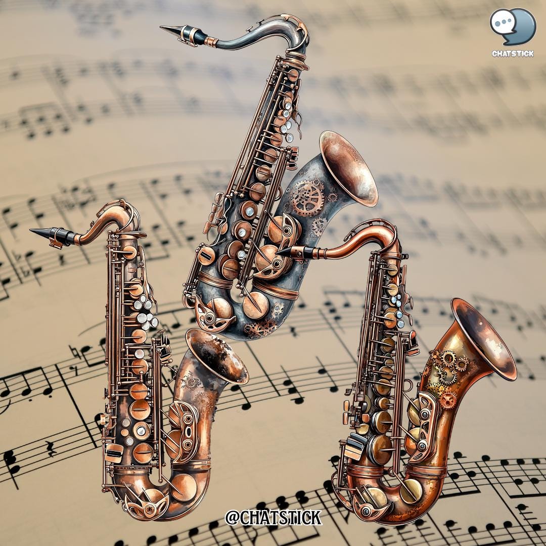 Steampunk Musical Instruments Clipart | Vintage 160 Pngs With Gears ...