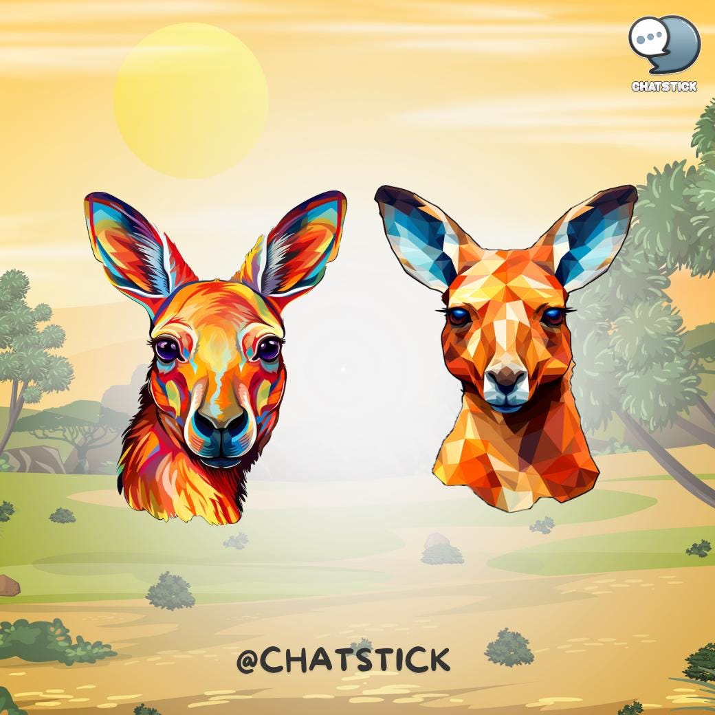 180 Kangaroo Digital Stickers Clipart Pack - High-quality PNG Printable ...